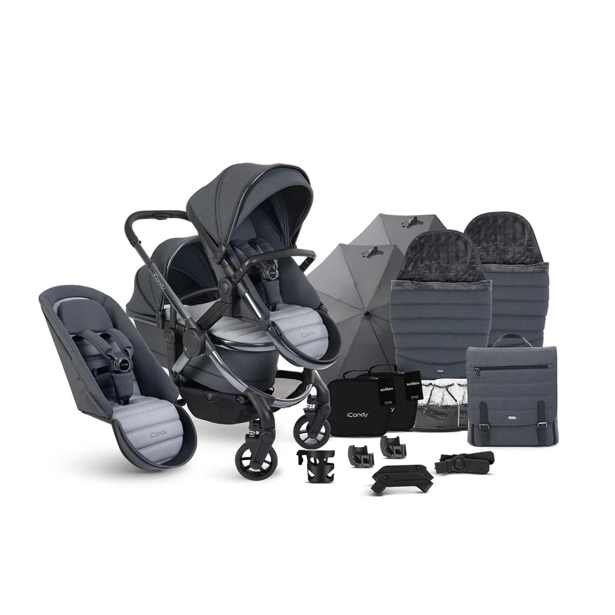 iCandy Peach 7 Double Complete Bundle Phantom/Truffle - Babyland Fife